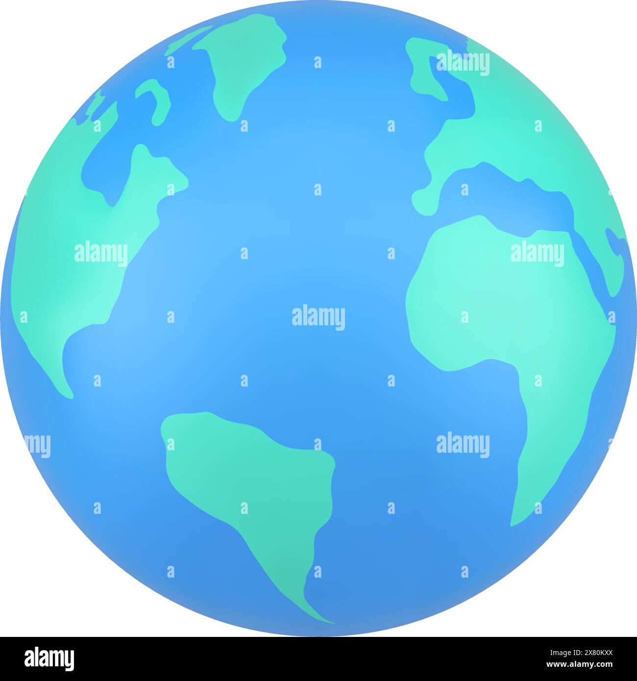 Earth planet flying realistic 3d icon with continents ocean global ...