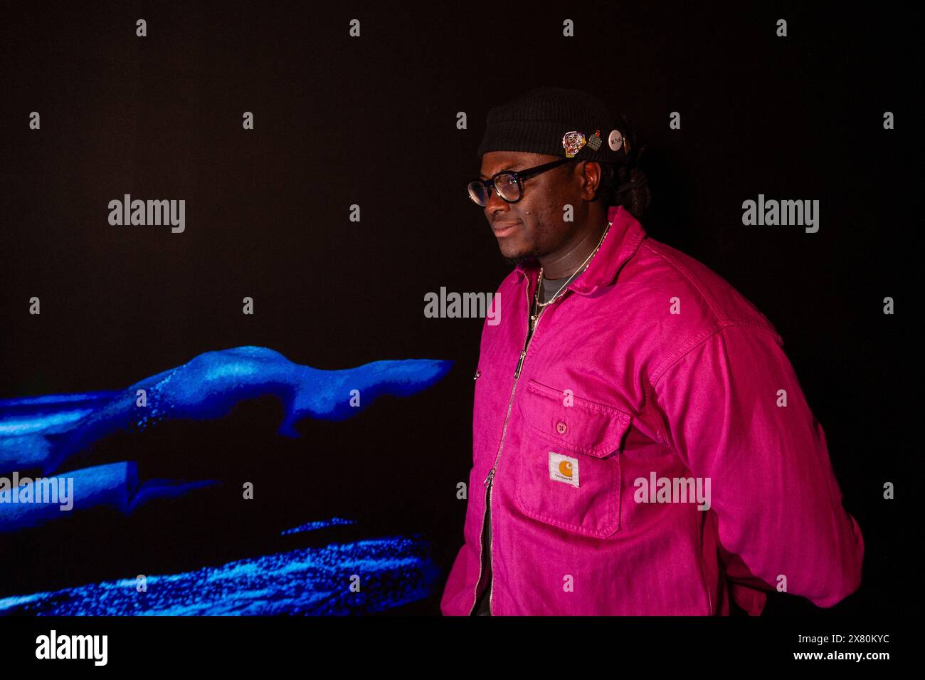 London, UK. 22 May 2024. Artist Julian Knxx with his video work ...