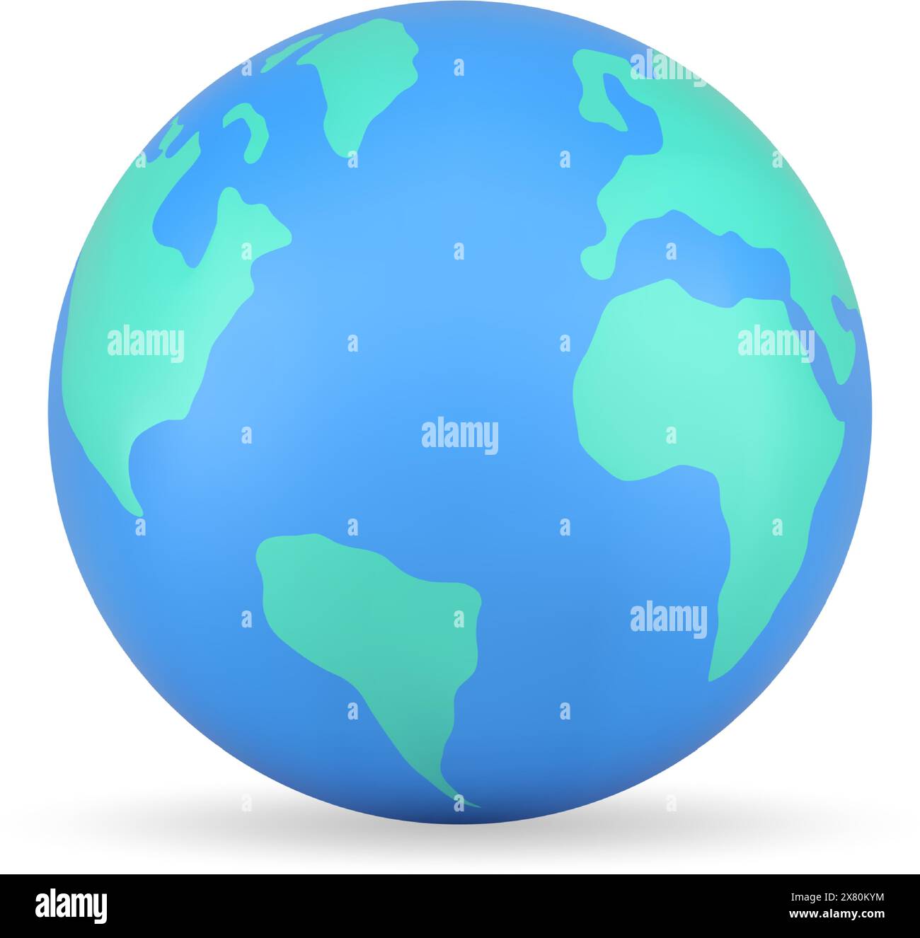 Nature blue Earth planet globe geography sphere shape realistic 3d icon ...