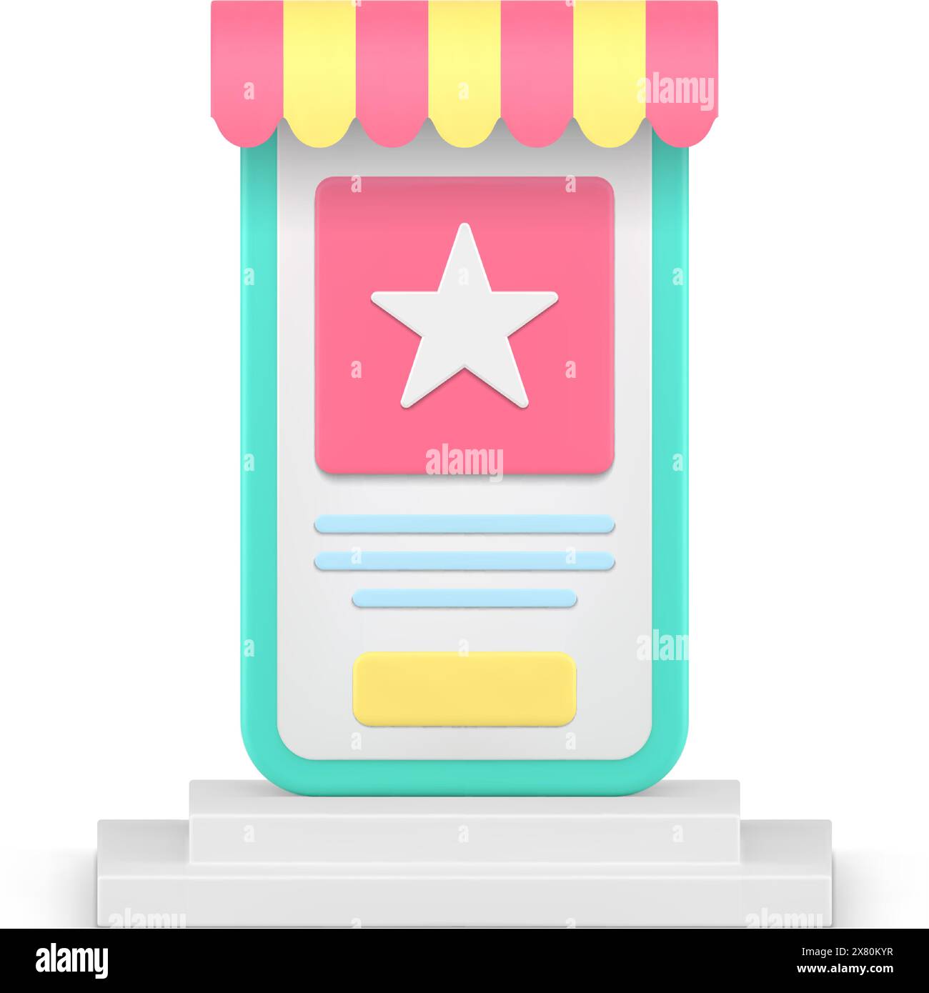 Best smartphone application screen digital store user interface awning tent design star button ...