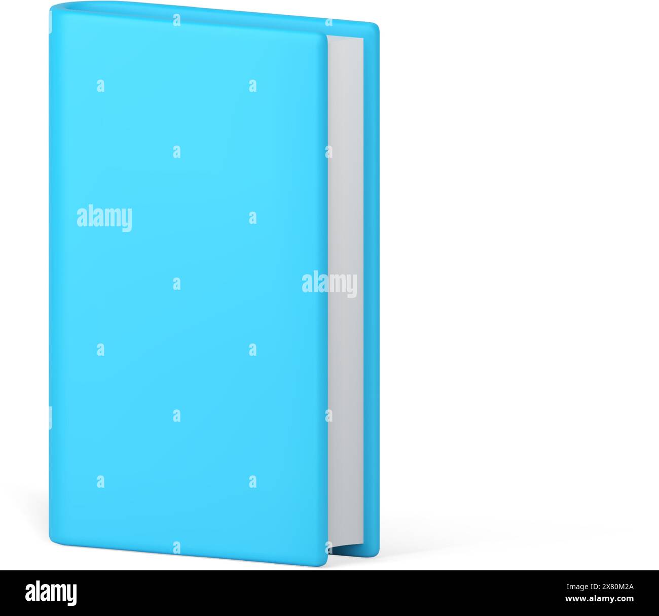 Blue paper book literature with cover and paper pages vertical standing ...