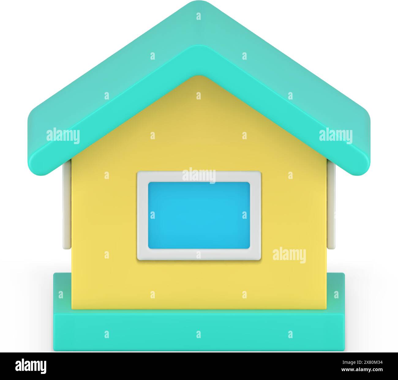 Countryside house window and triangle roof front view village ...