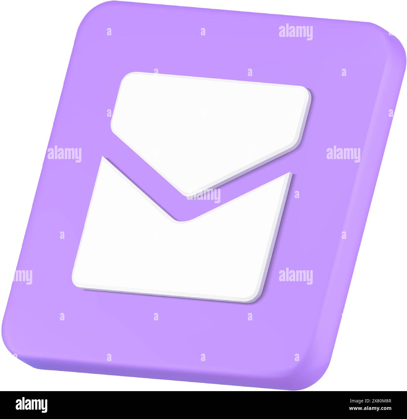 Unread incoming letter email enclosed envelope purple squared displaced ...