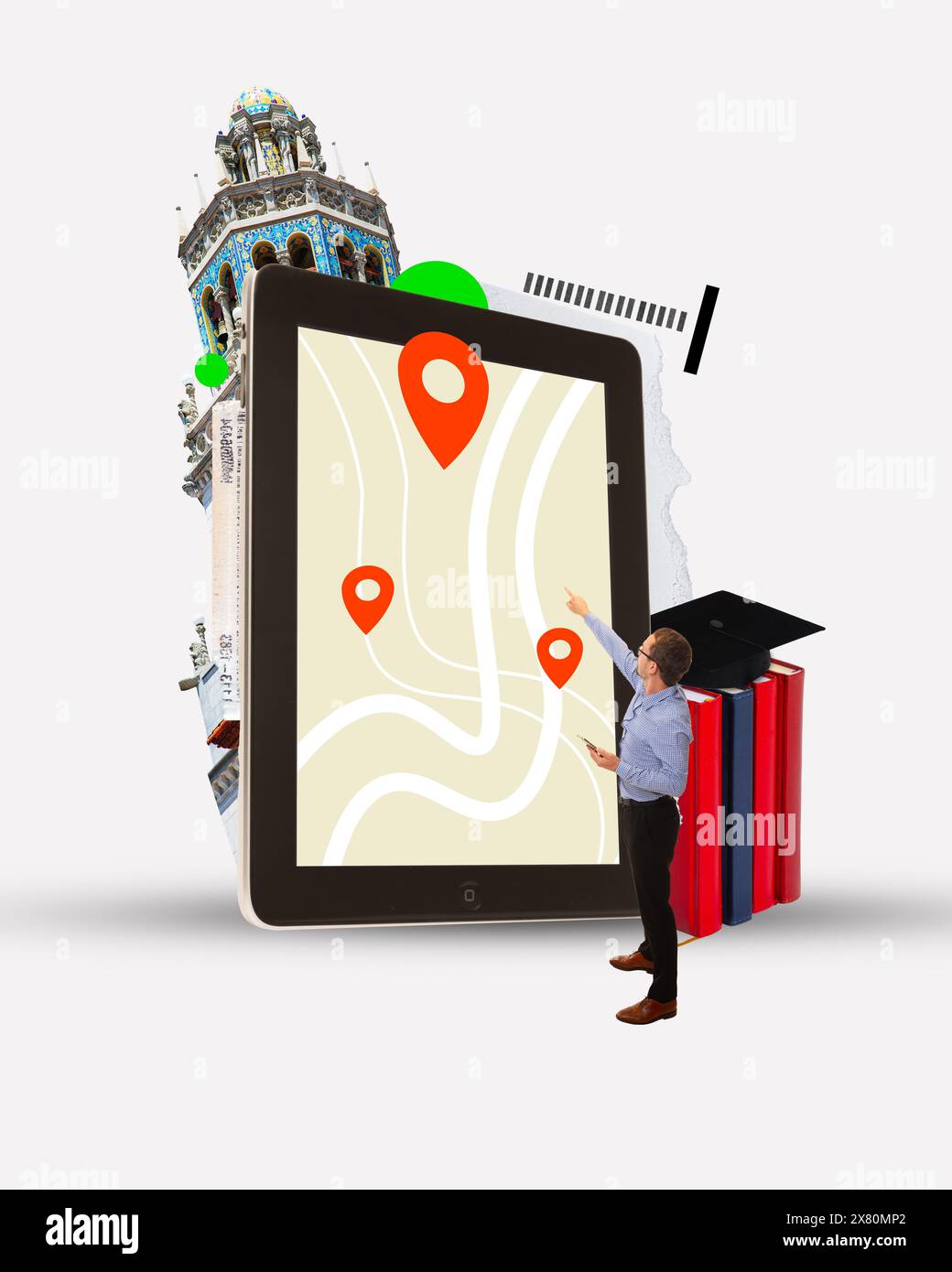 Mapping the Path to Knowledge. Man pointing at giant digital map on ... Mapping the Path to Knowledge. Man pointing at giant digital map on ...