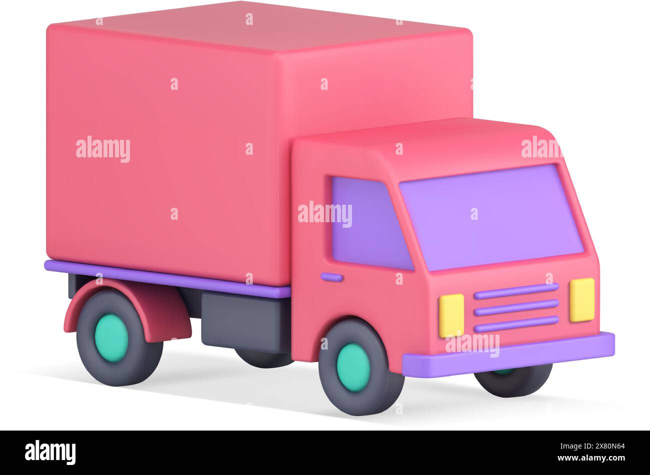 Pink truck cargo logistic delivery goods order express transportation ...