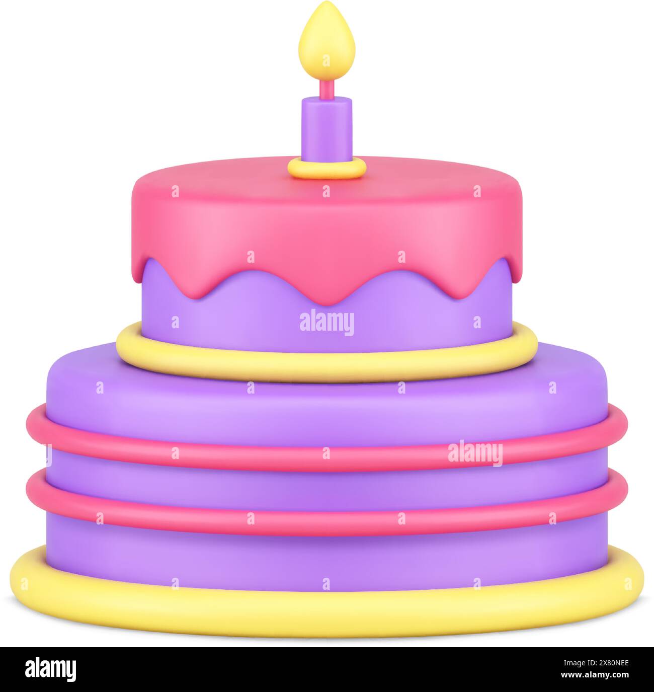 Two tier birthday cake Stock Vector Images - Alamy