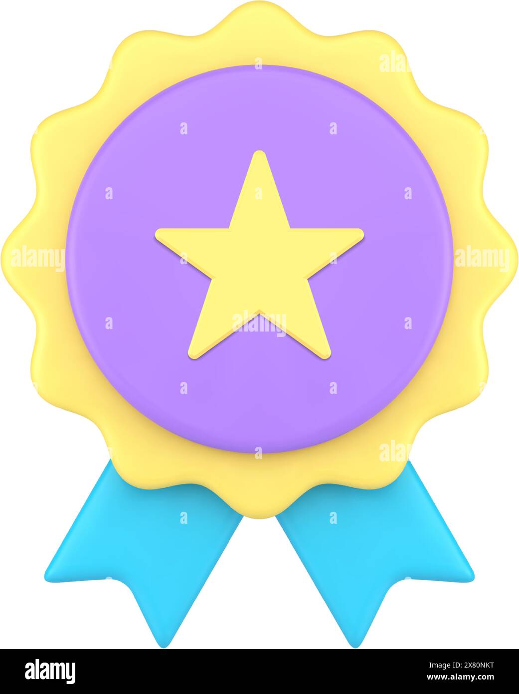 Quality guarantee purple medal ribbon championship award insignia front ...