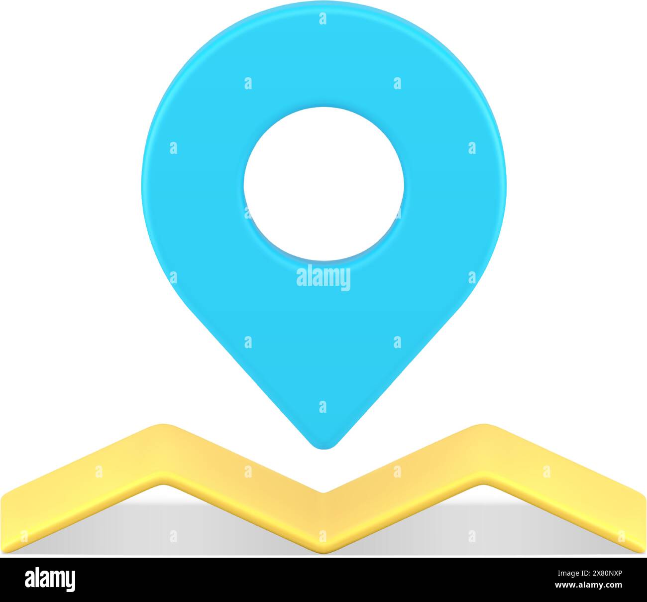 Crumpled paper map with location pin cartography travel destination GPS ...