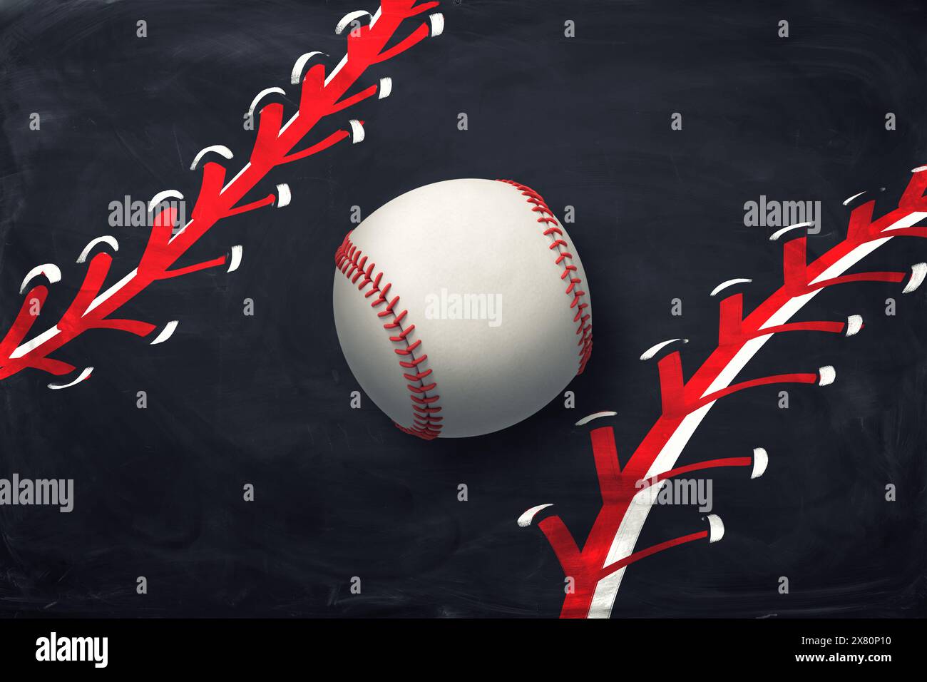 Baseball with motion trails on chalkboard background Stock Photo - Alamy