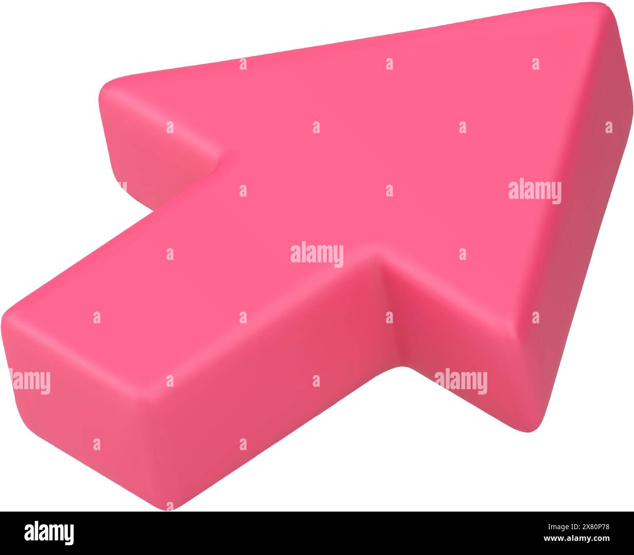 Pink cursor arrow isometric realistic 3d icon vector illustration ...