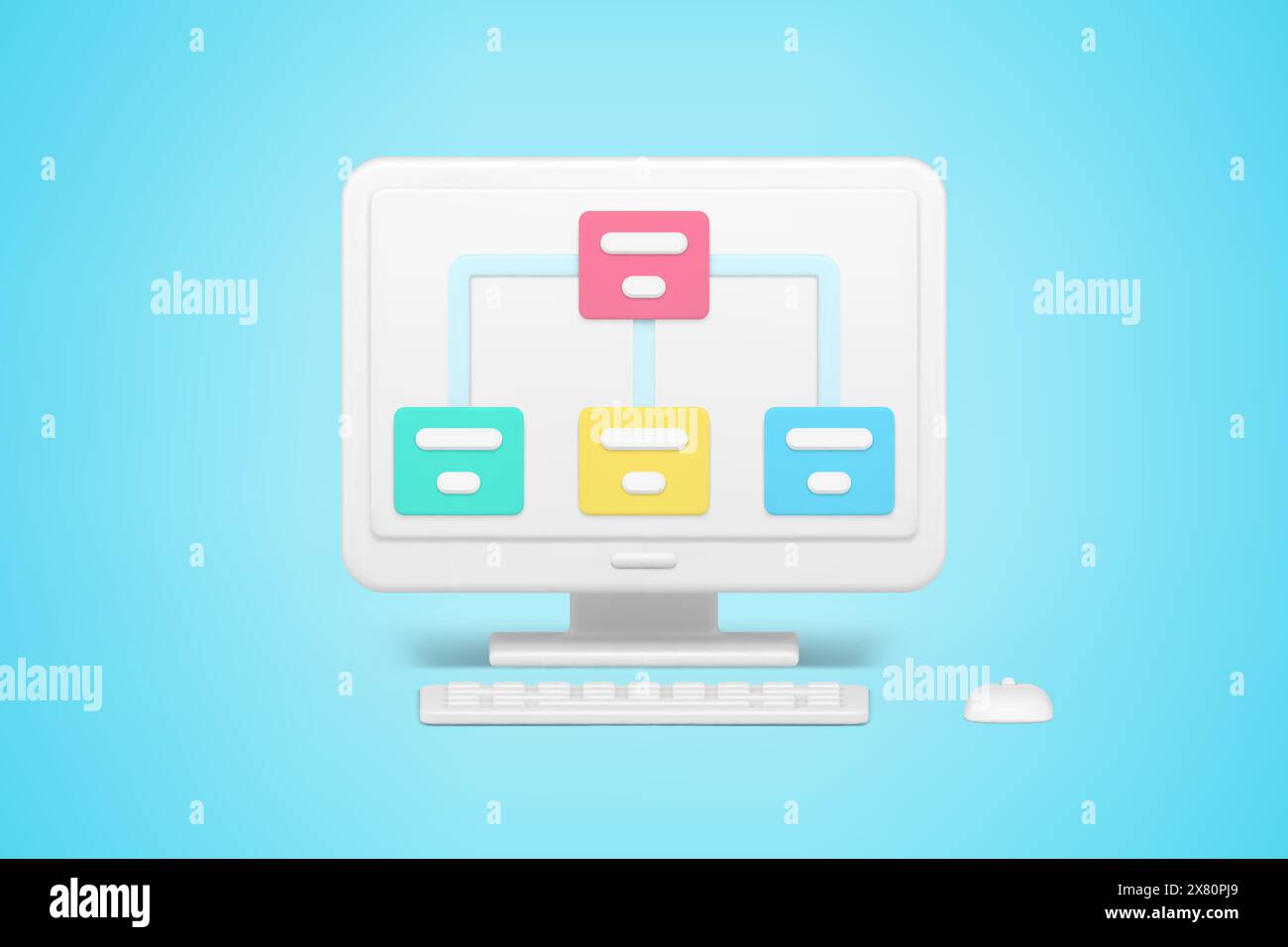 Online teamwork and interaction 3d icon. Partnership to achieve a ...