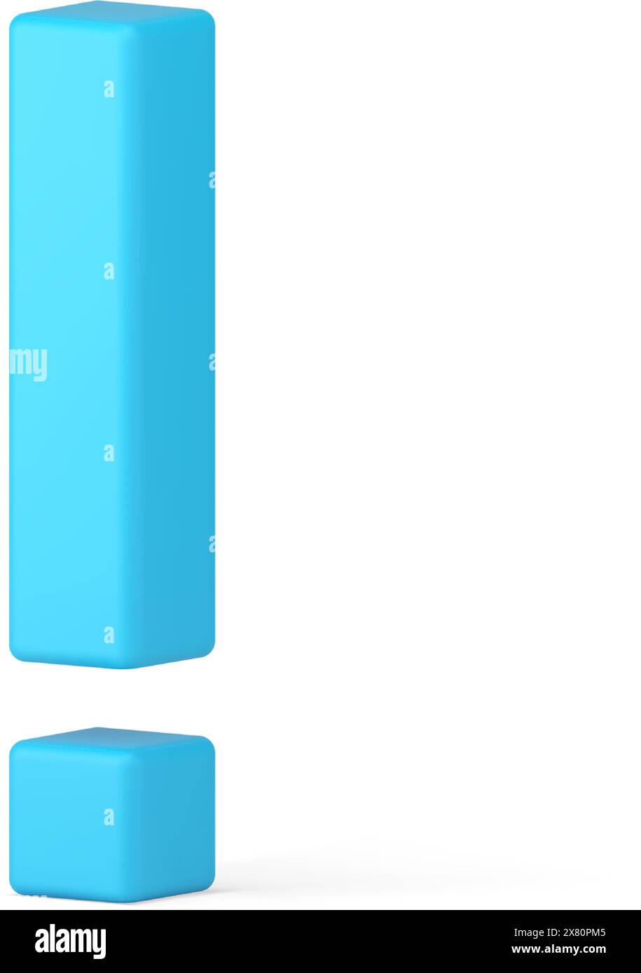 Exclamation mark blue isometric attention point alert hazard message ...