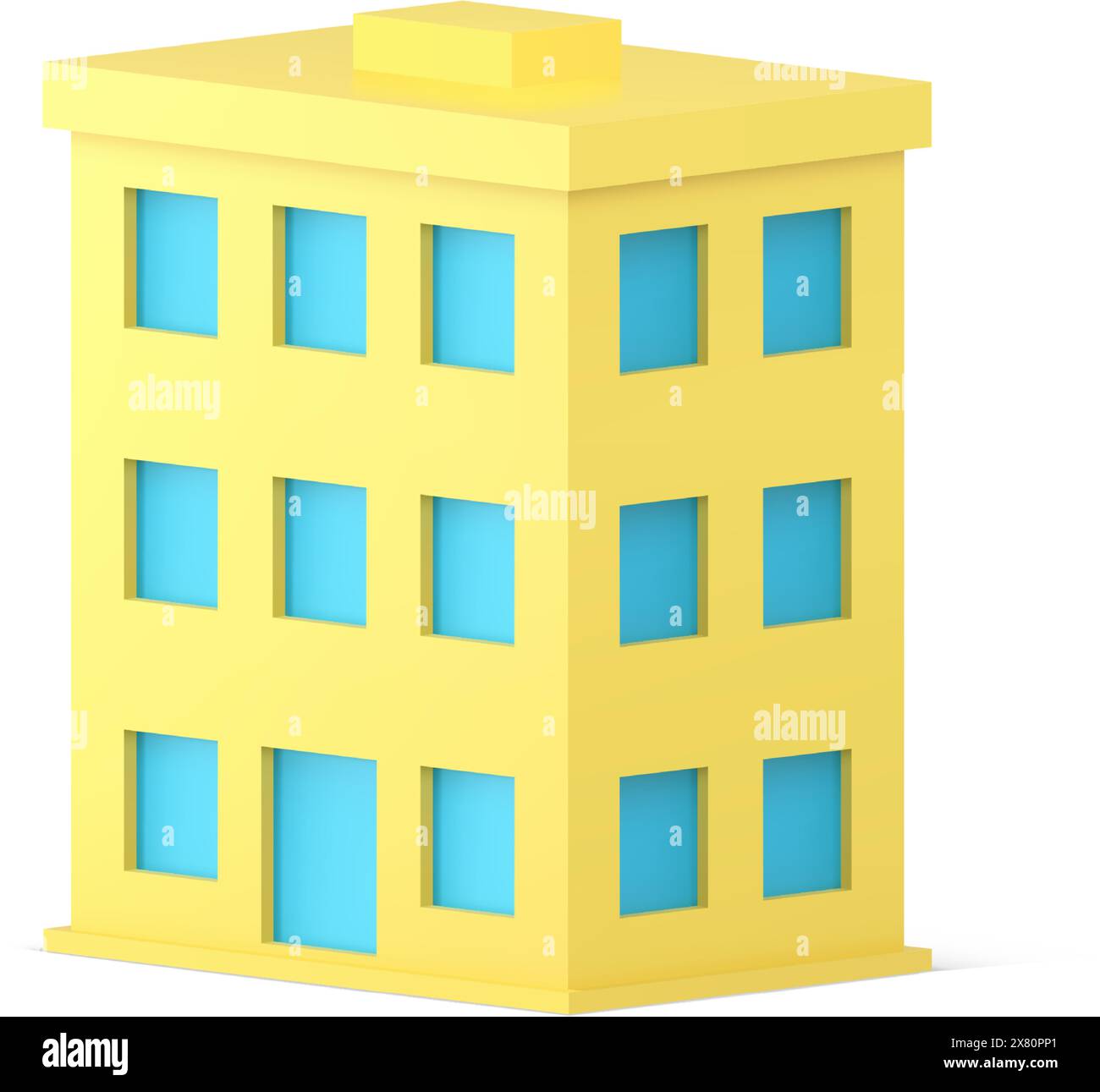 Three storey yellow house Stock Vector Images - Alamy