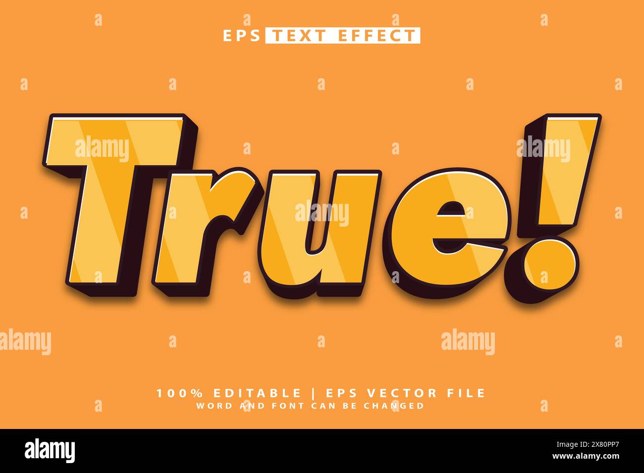 editable 3D text effect Stock Vector Image & Art - Alamy