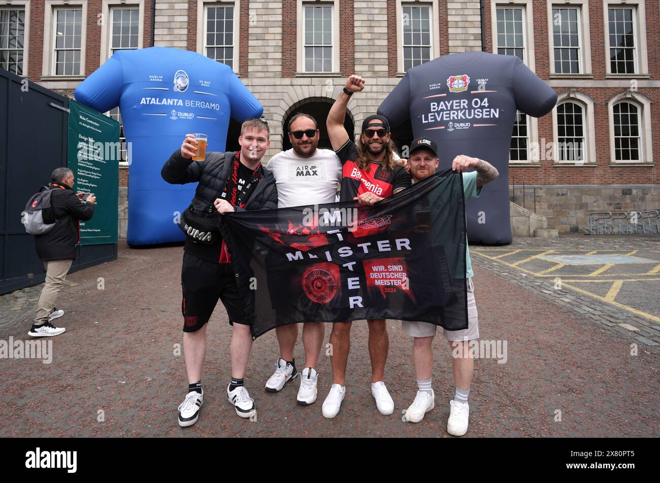 Bayer Leverkusen fans at the fan zone in Dublin Castle ahead of the ...