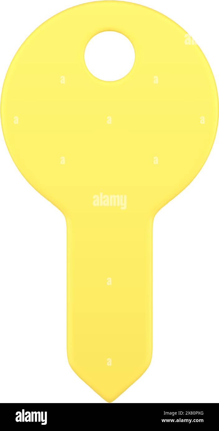 Yellow glossy vertical key door access login control application badge ...