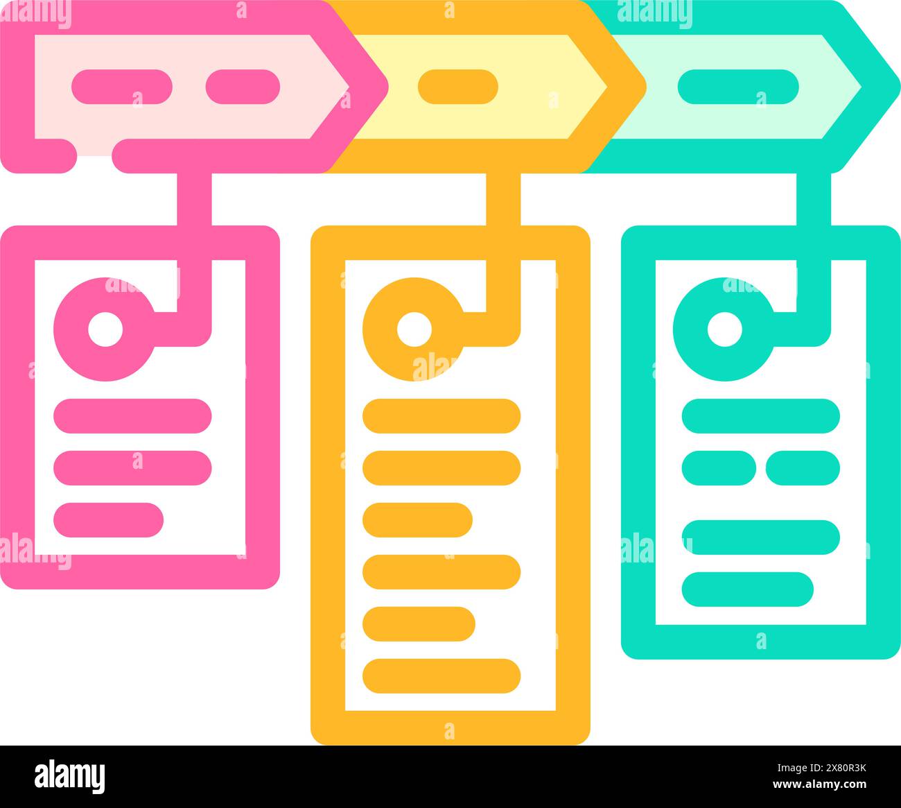 service delivery business process color icon vector illustration Stock ...