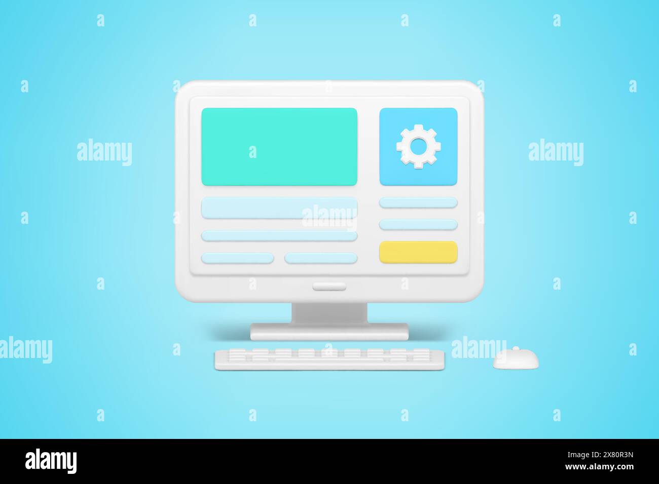 Website interface optimization 3d icon. Development of digital ...