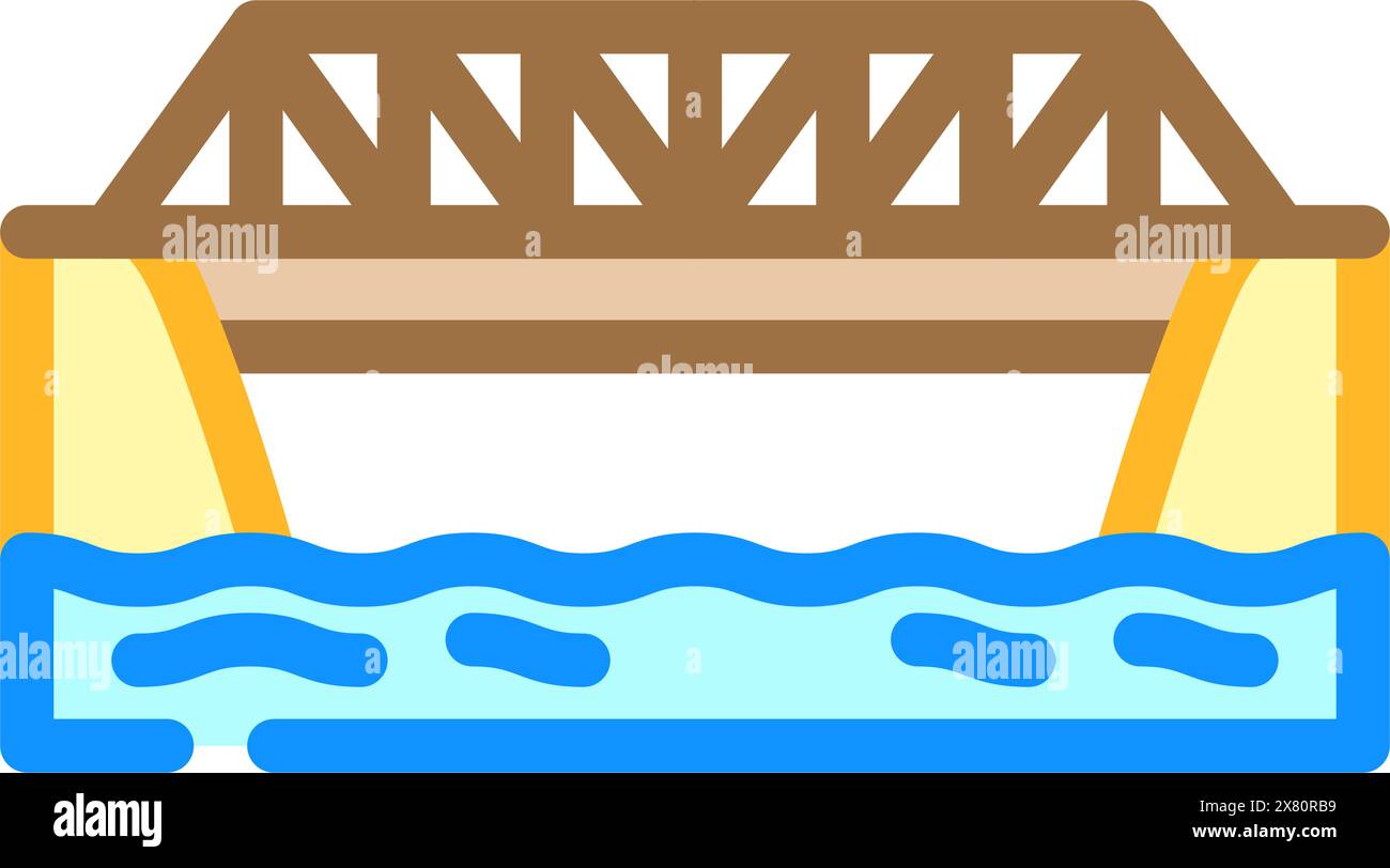 truss bridge color icon vector illustration Stock Vector Image & Art ...
