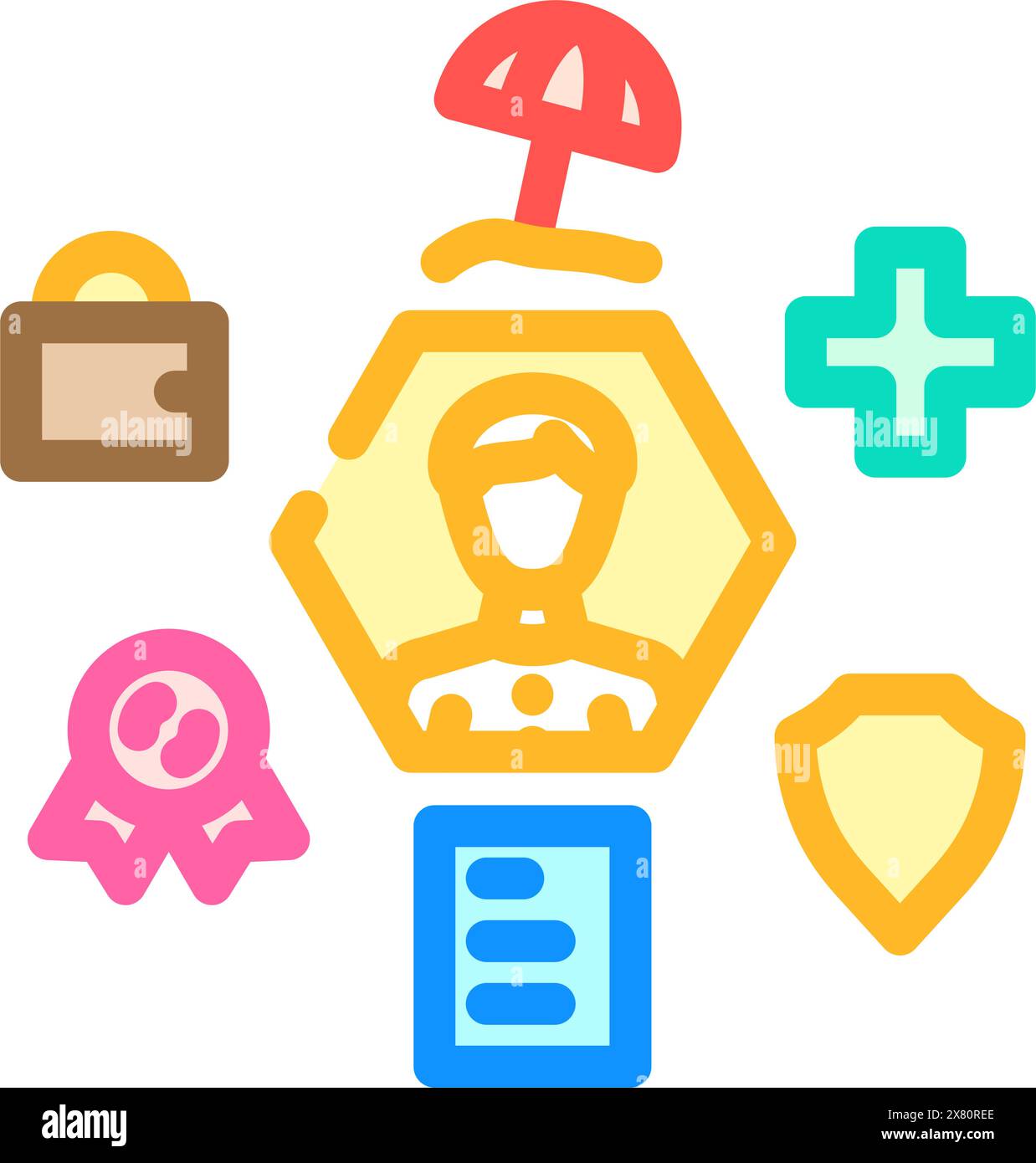 benefits administration business color icon vector illustration Stock ...