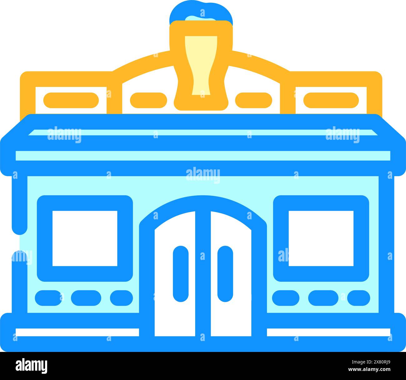 Brasserie Street Cafe Color Icon Vector Illustration Stock Vector Image And Art Alamy