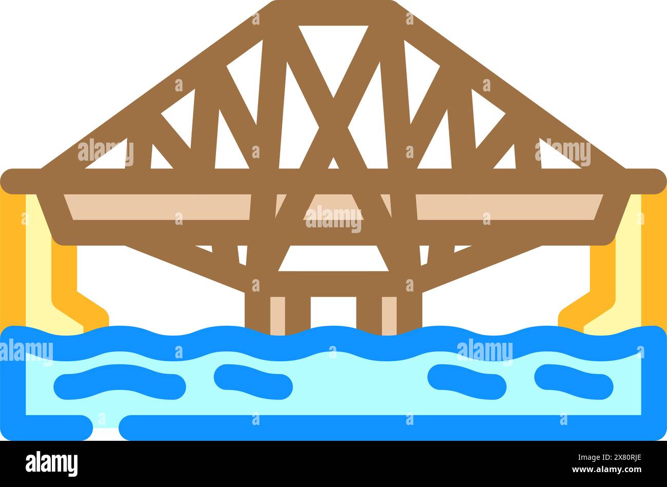 cantilever bridge color icon vector illustration Stock Vector Image ...