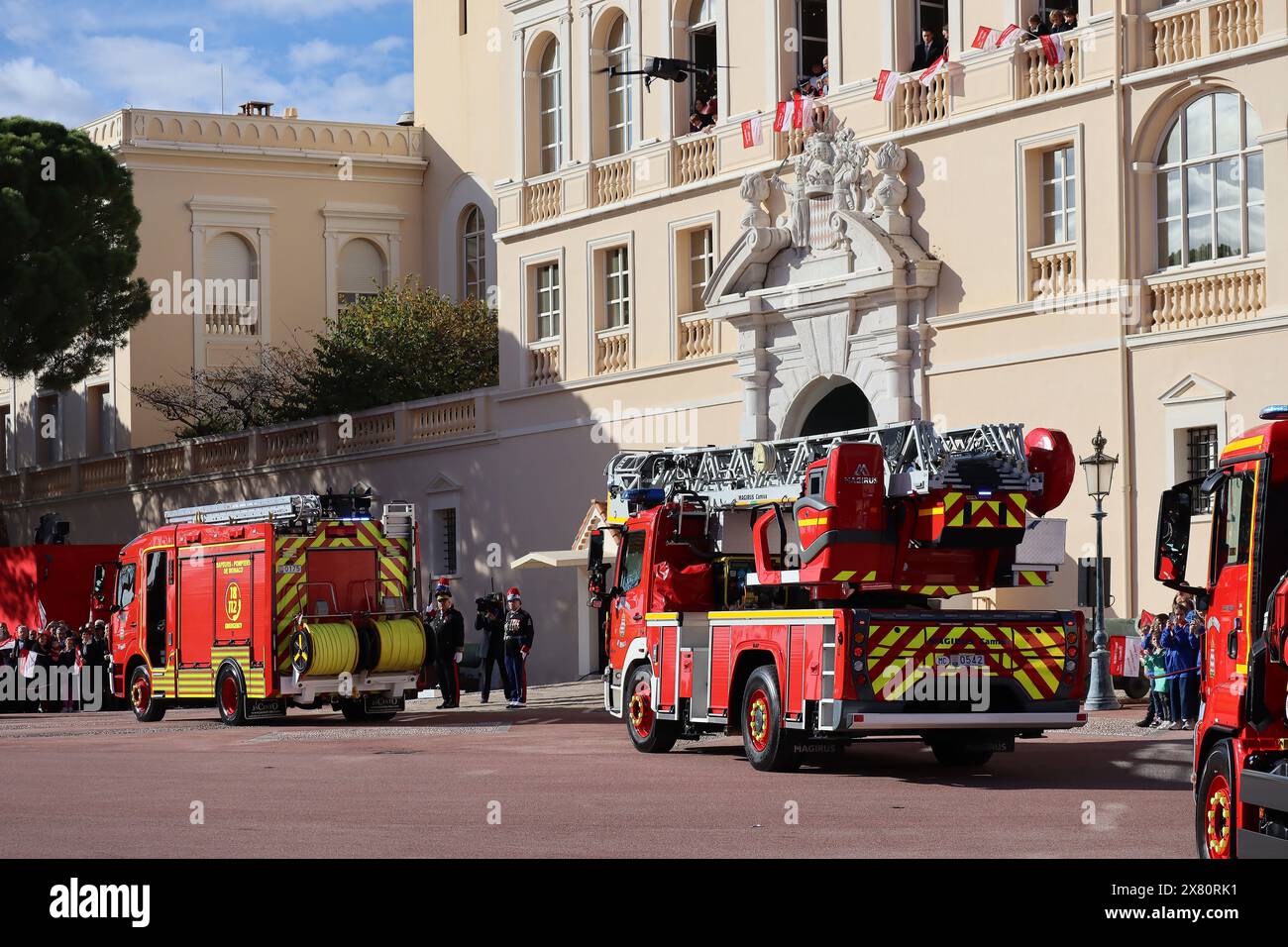 Monaco, Monaco - 11.19.2022: Parade of firefighters, ambulances and ...