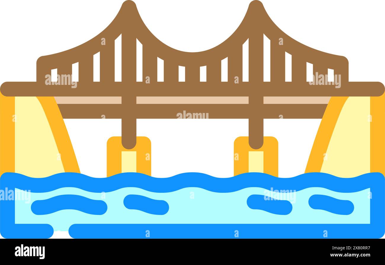 suspension bridge color icon vector illustration Stock Vector Image ...