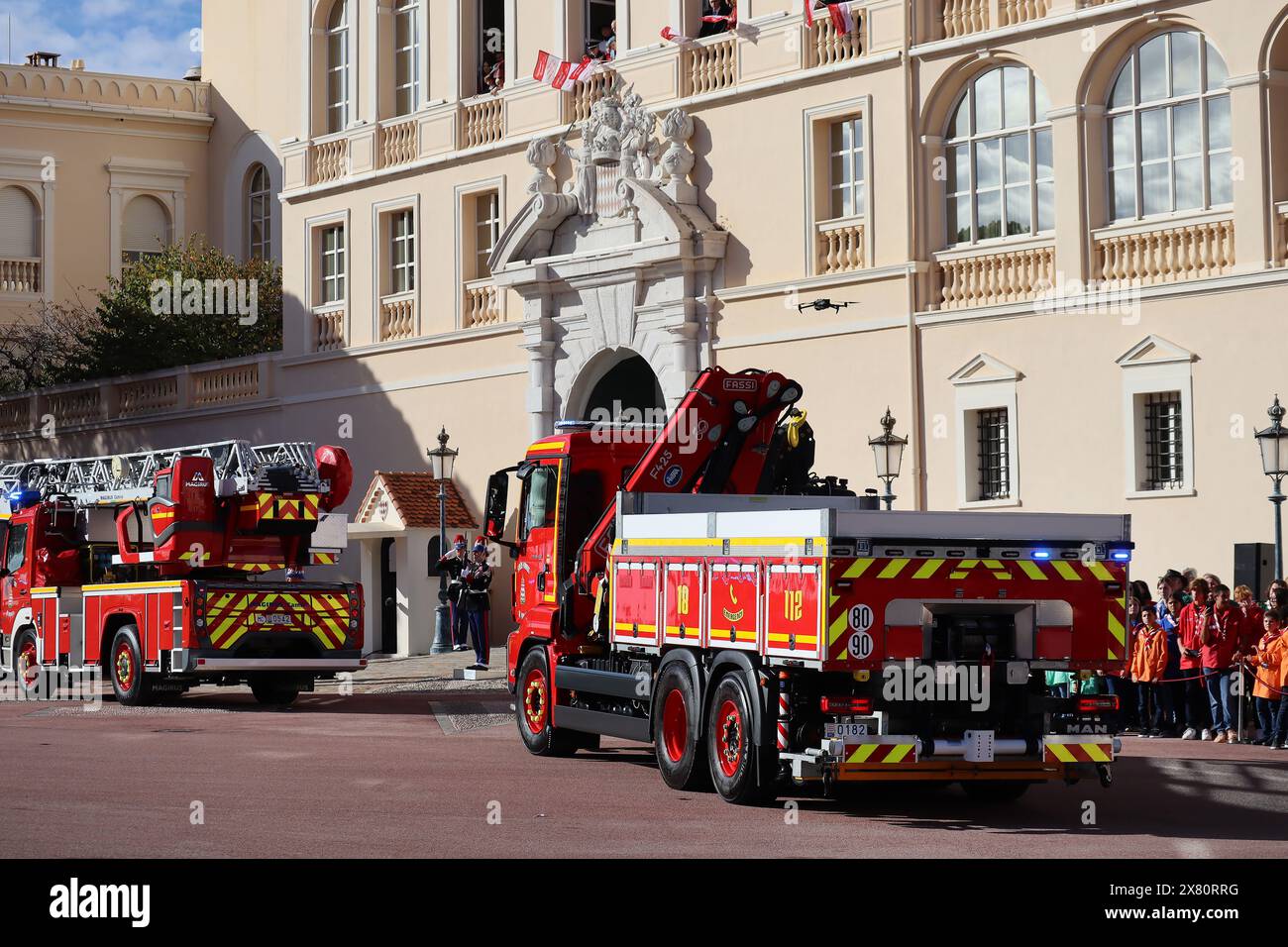 Monaco, Monaco - 11.19.2022: Parade of firefighters, ambulances and ...
