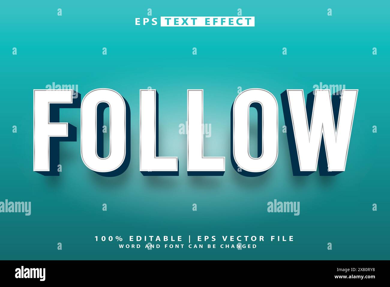 editable 3D text effect Stock Vector Image & Art - Alamy