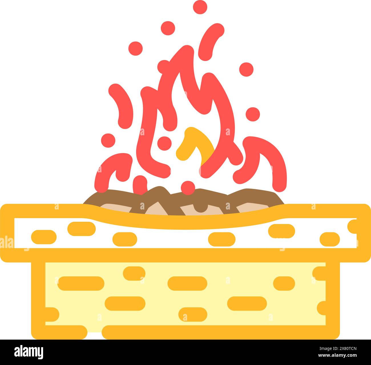fire pit table outdoor furniture color icon vector illustration Stock ...