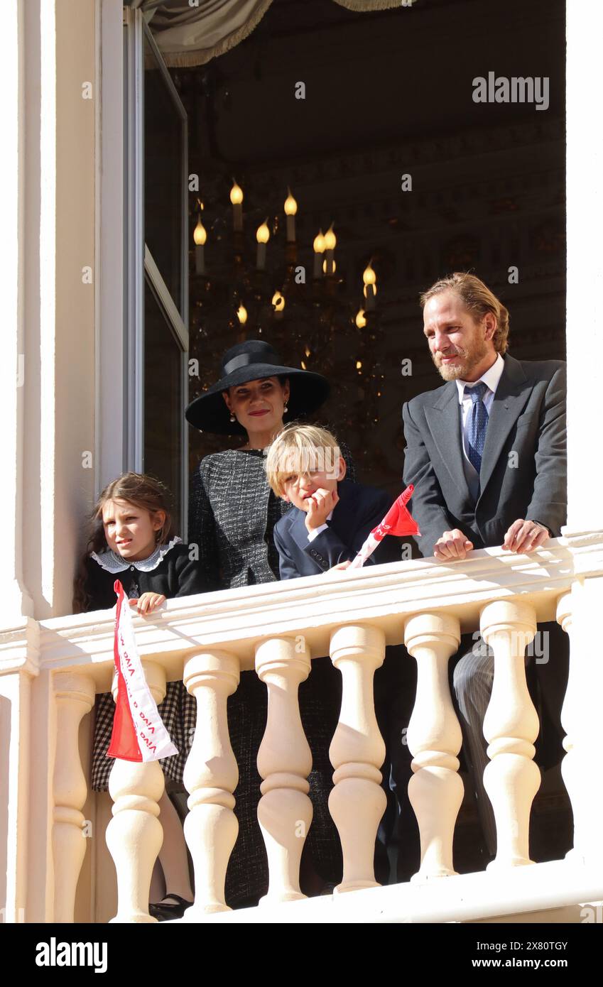 Monaco, Monaco - 11.19.2022 : Princely Grimaldi family greets the inhabitants of the ...