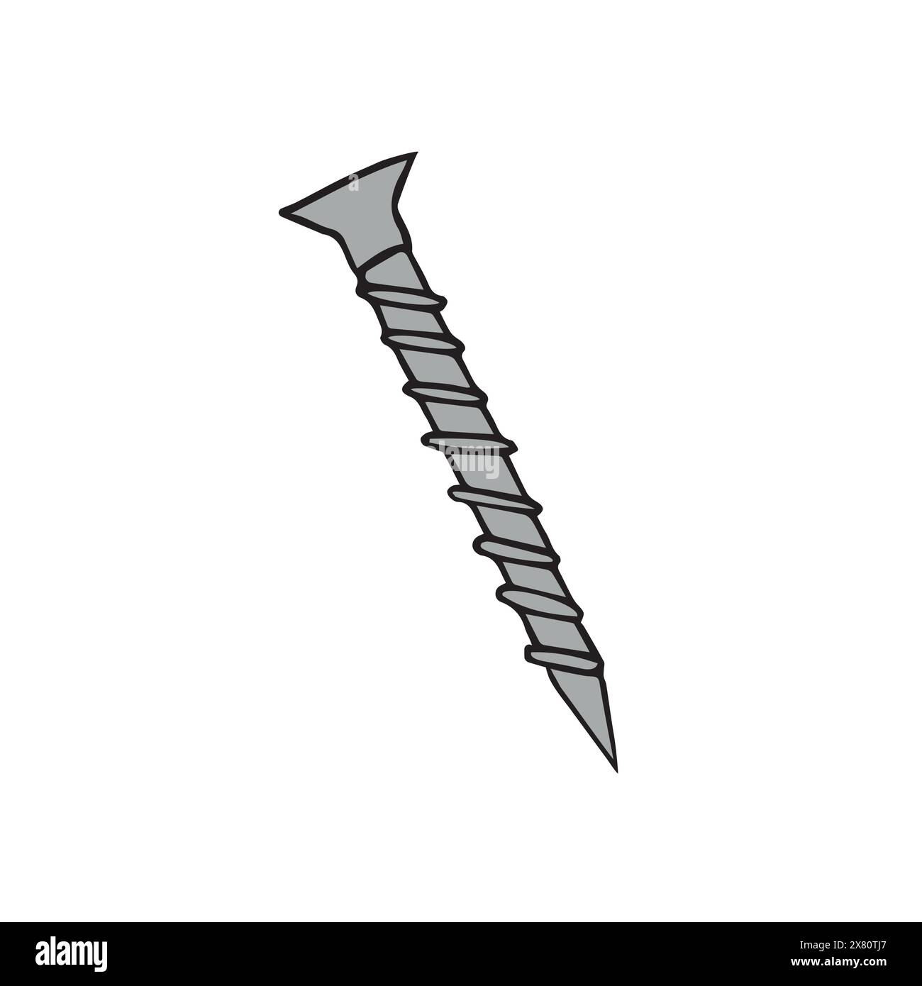 Vector hand drawn doodle sketch colored screw isolated on white ...