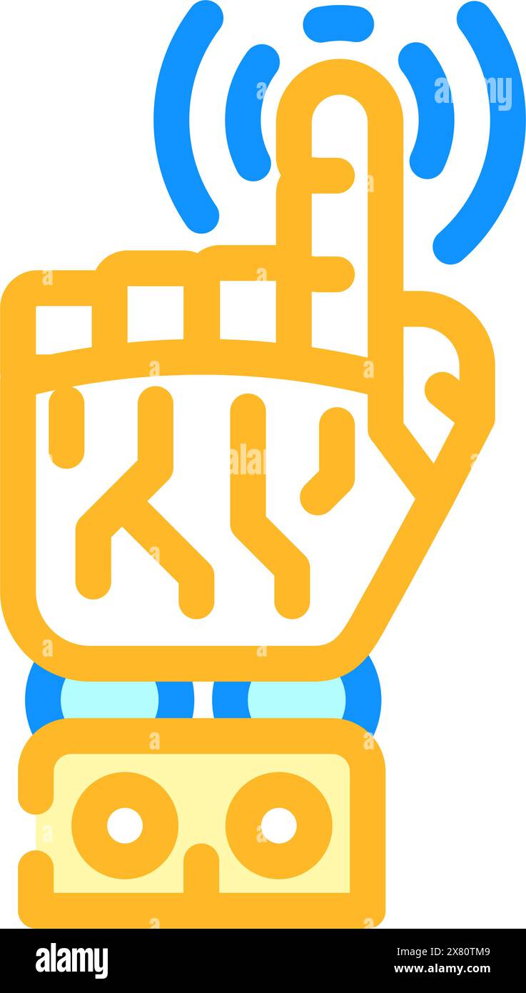 pointer robot hand gesture color icon vector illustration Stock Vector ...
