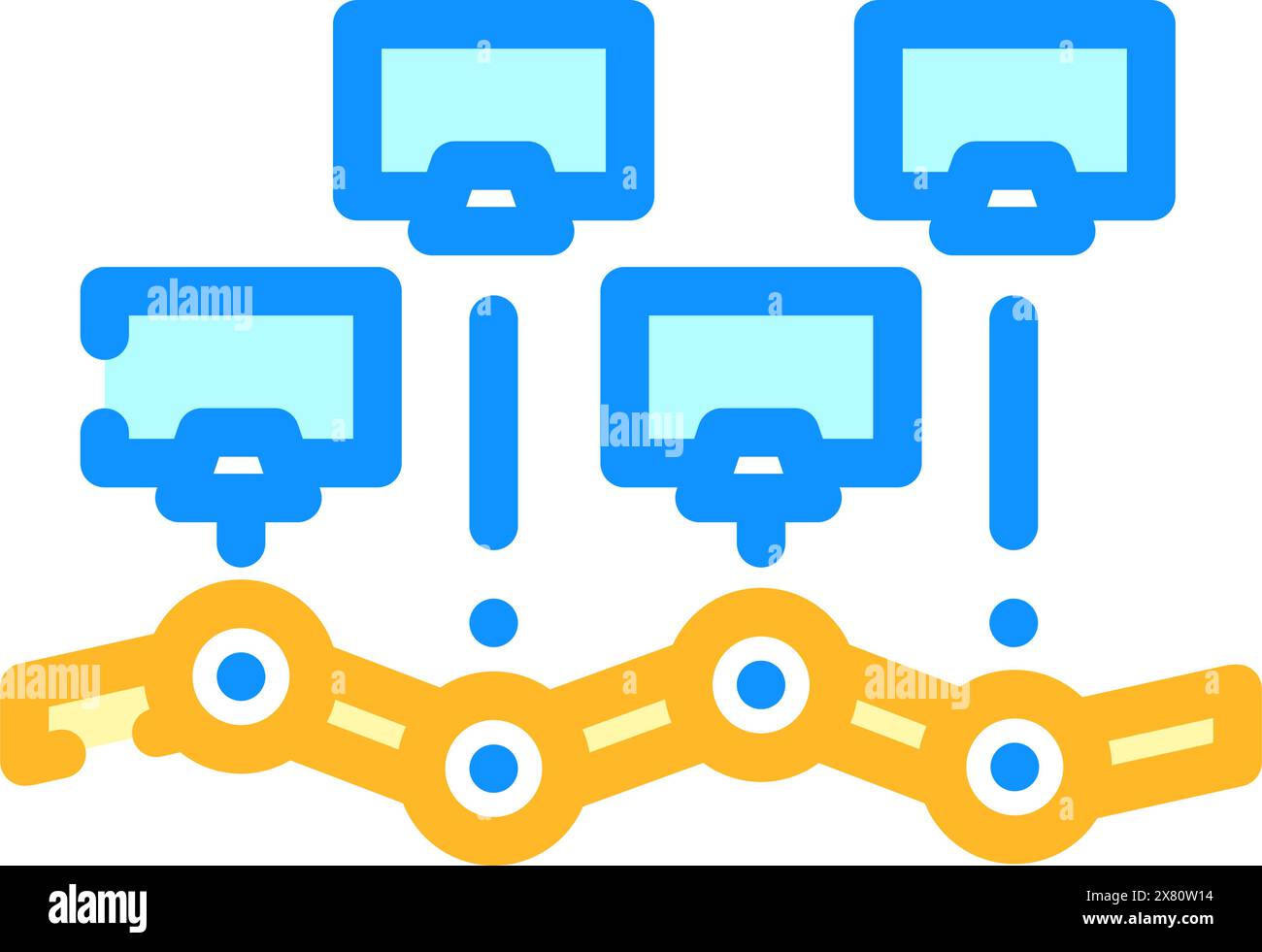 network topology analyst color icon vector illustration Stock Vector ...