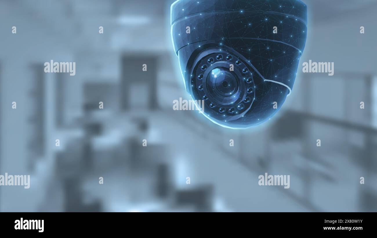 Dome security camera in interior. Business monitoring, Camera ...