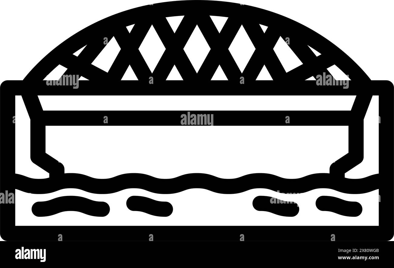 tied-arch bridge line icon vector illustration Stock Vector Image & Art ...