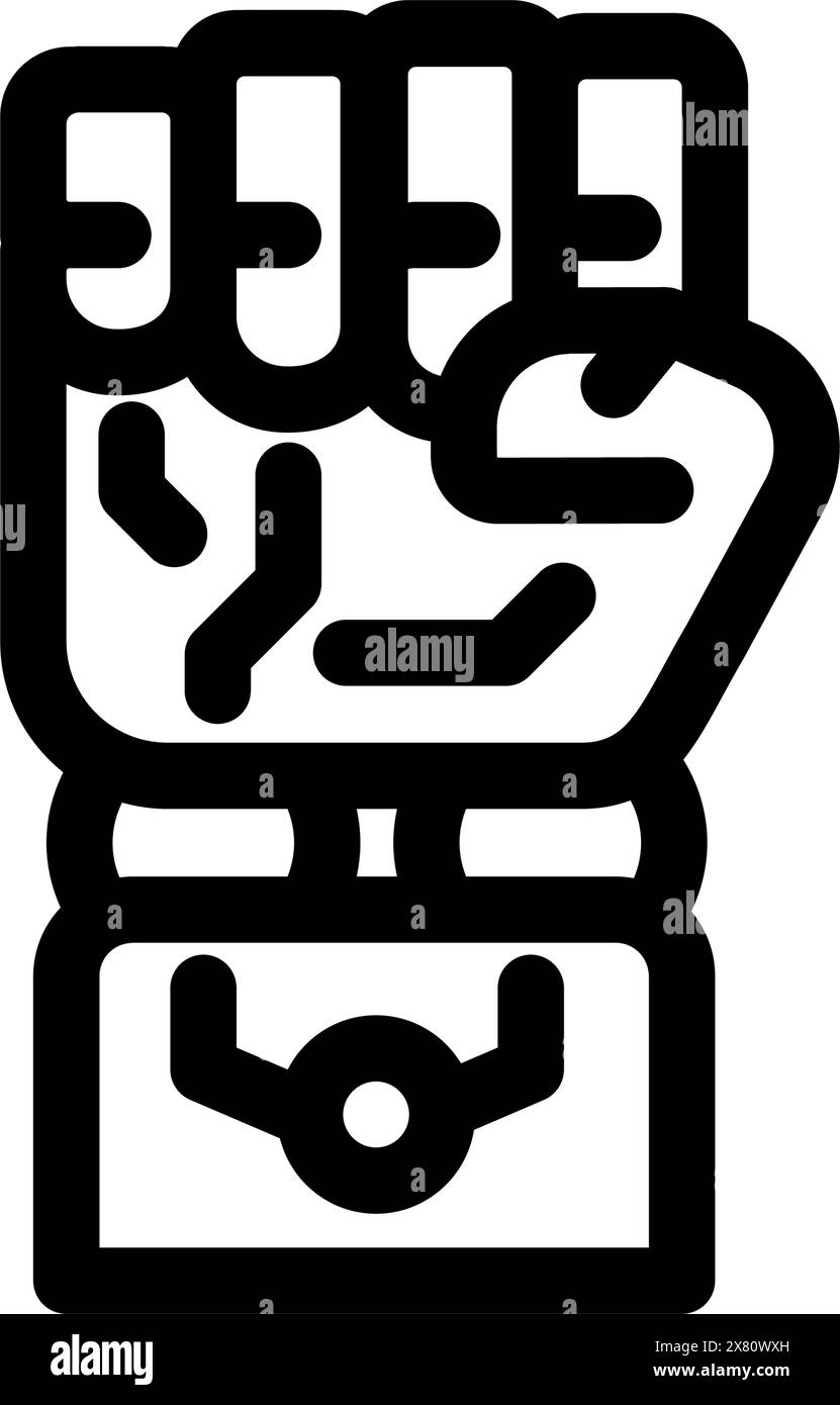 fist robot hand gesture line icon vector illustration Stock Vector ...