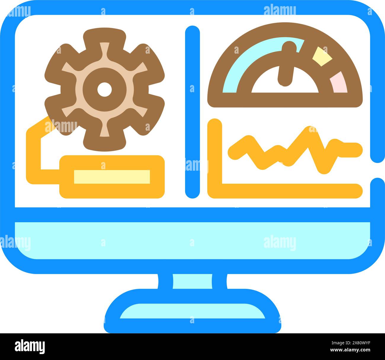 performance testing analyst color icon vector illustration Stock Vector ...
