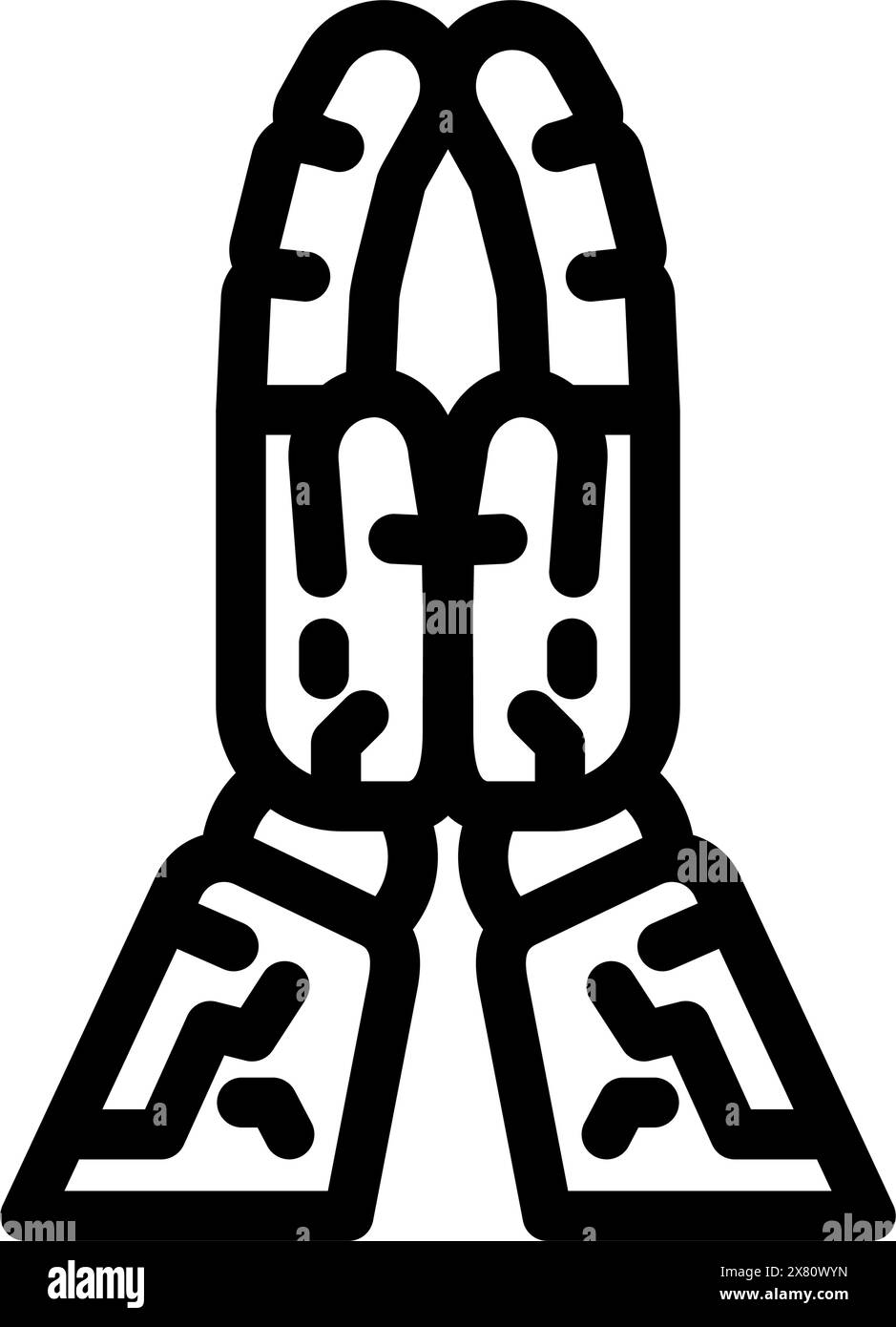 pray robot hand gesture line icon vector illustration Stock Vector Image & Art - Alamy
