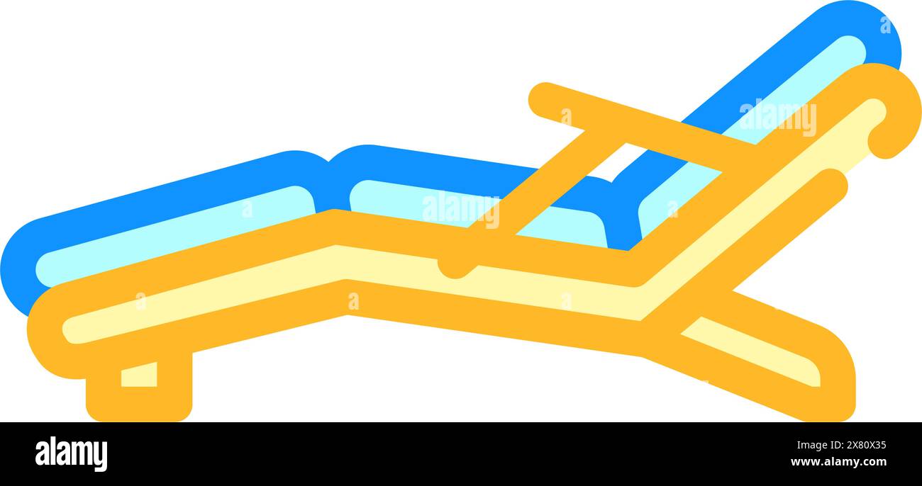 deck chair outdoor furniture color icon vector illustration Stock ...