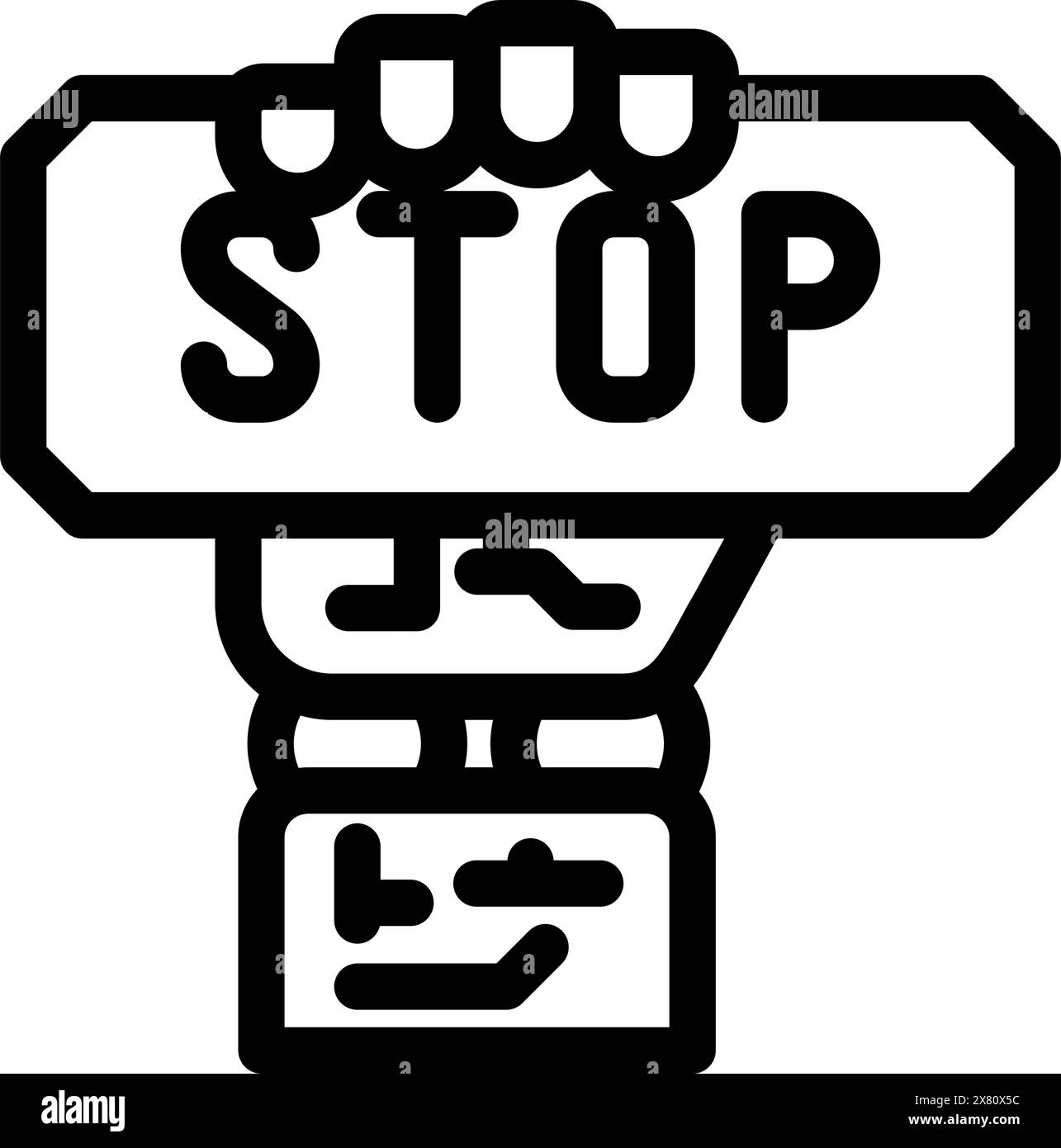 stop robot hand gesture line icon vector illustration Stock Vector ...