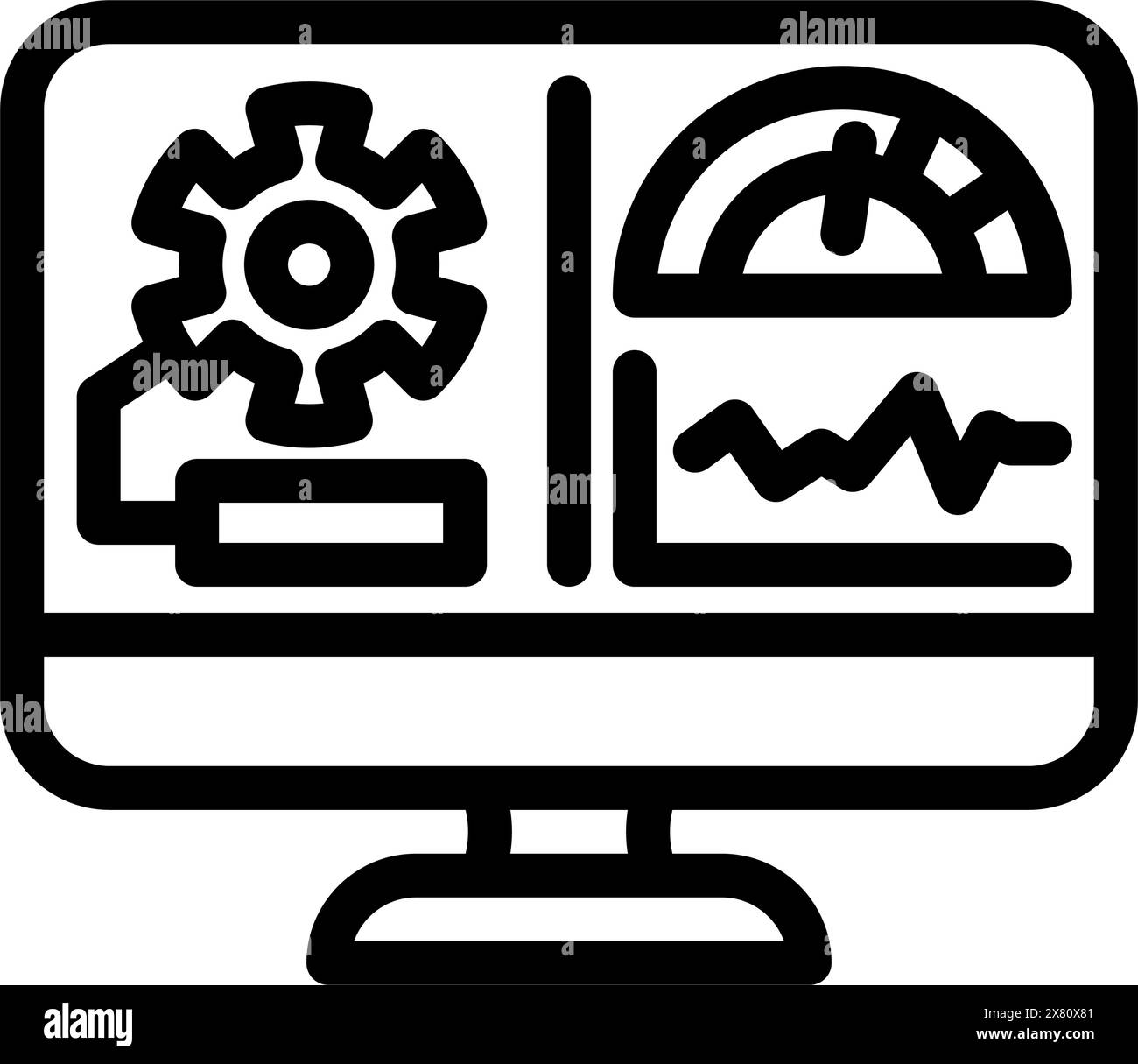 Performance Testing Analyst Line Icon Vector Illustration Stock Vector
