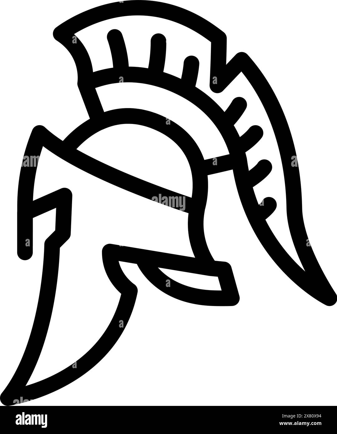 helmet spartan roman greek line icon vector illustration Stock Vector ...