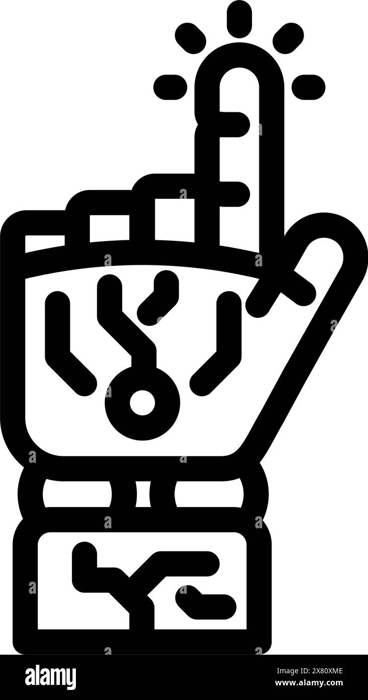 press click robot hand gesture line icon vector illustration Stock Vector Image & Art - Alamy