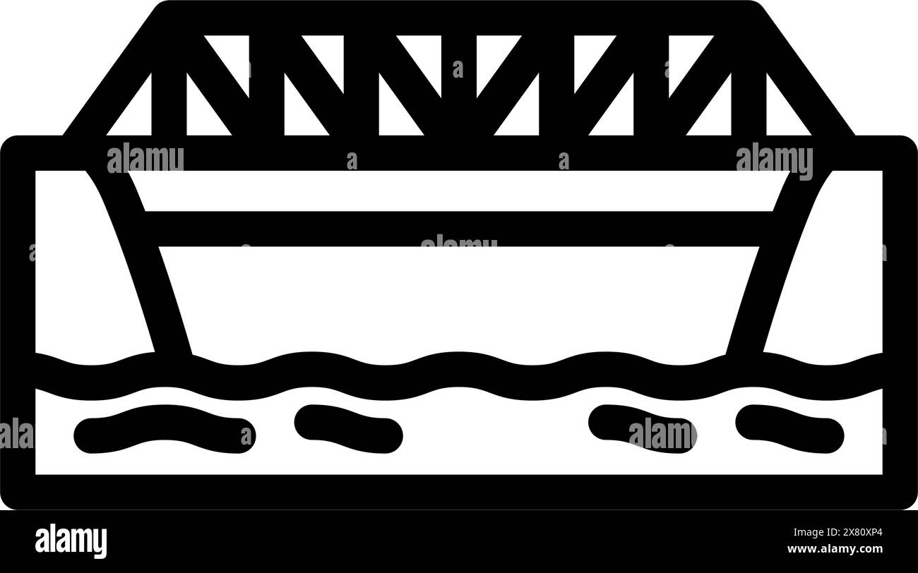 truss bridge line icon vector illustration Stock Vector Image & Art - Alamy