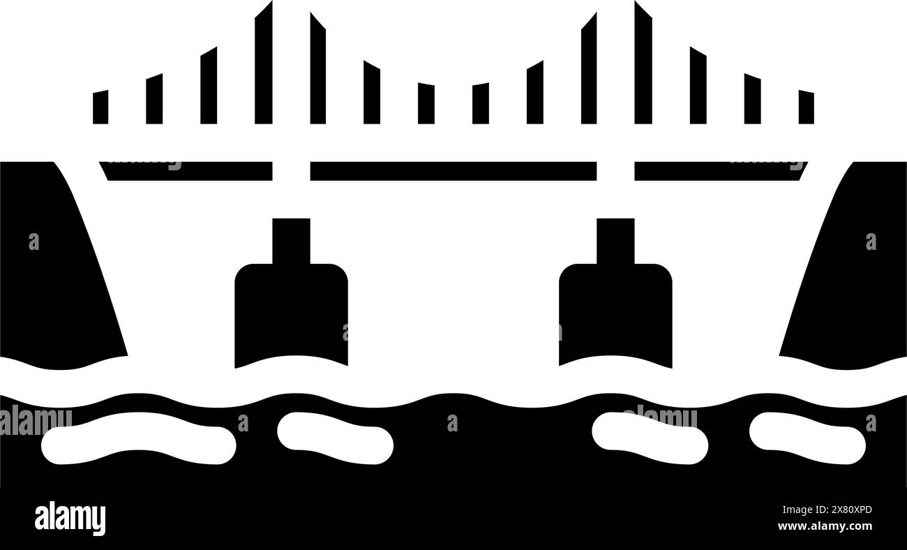 suspension bridge glyph icon vector illustration Stock Vector Image ...