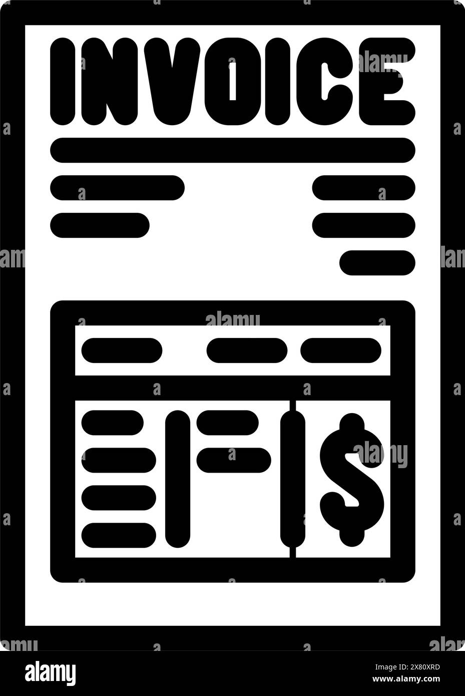 Invoicing Business Process Line Icon Vector Illustration Stock Vector