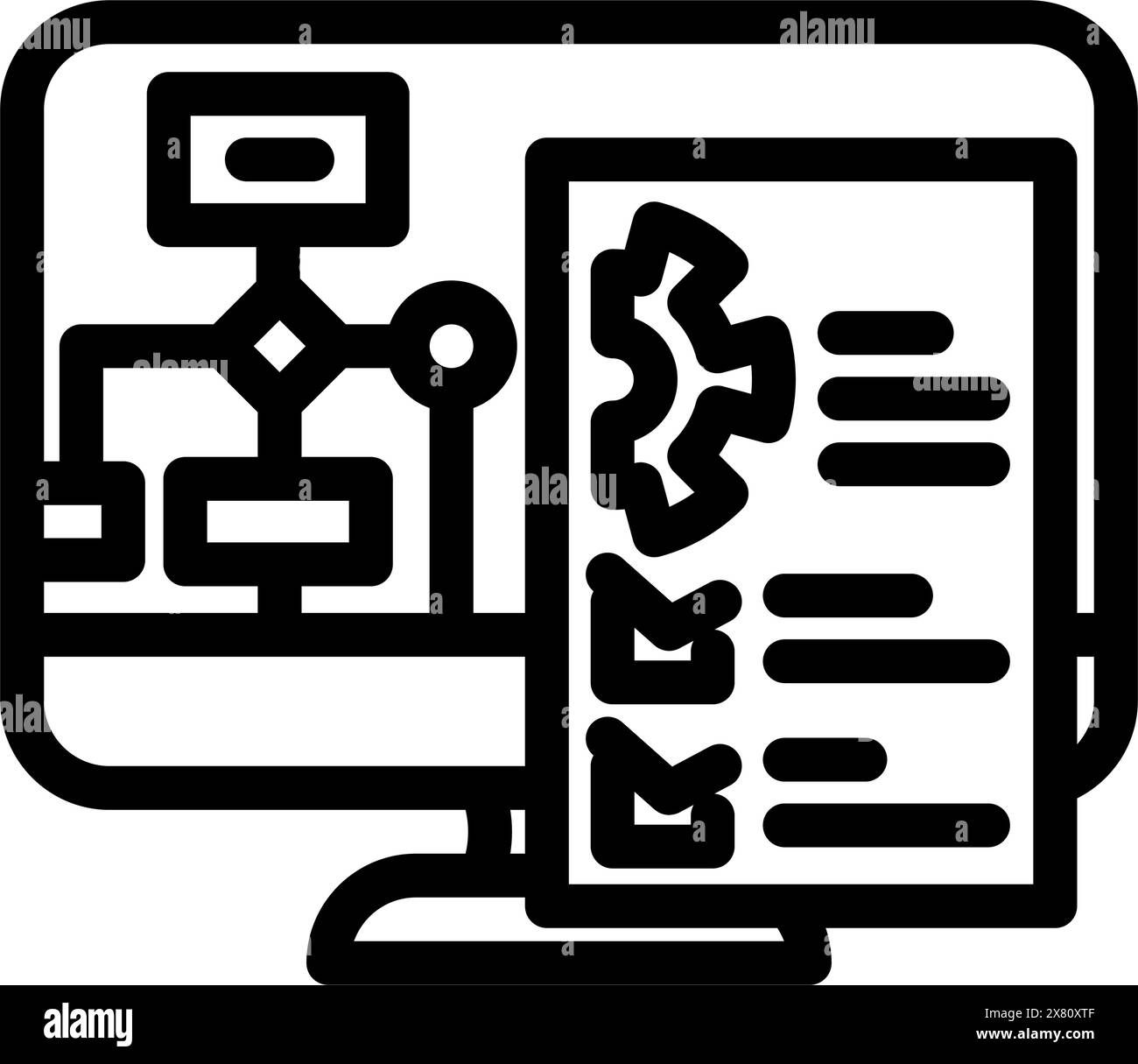 System Evaluation Analyst Line Icon Vector Illustration Stock Vector