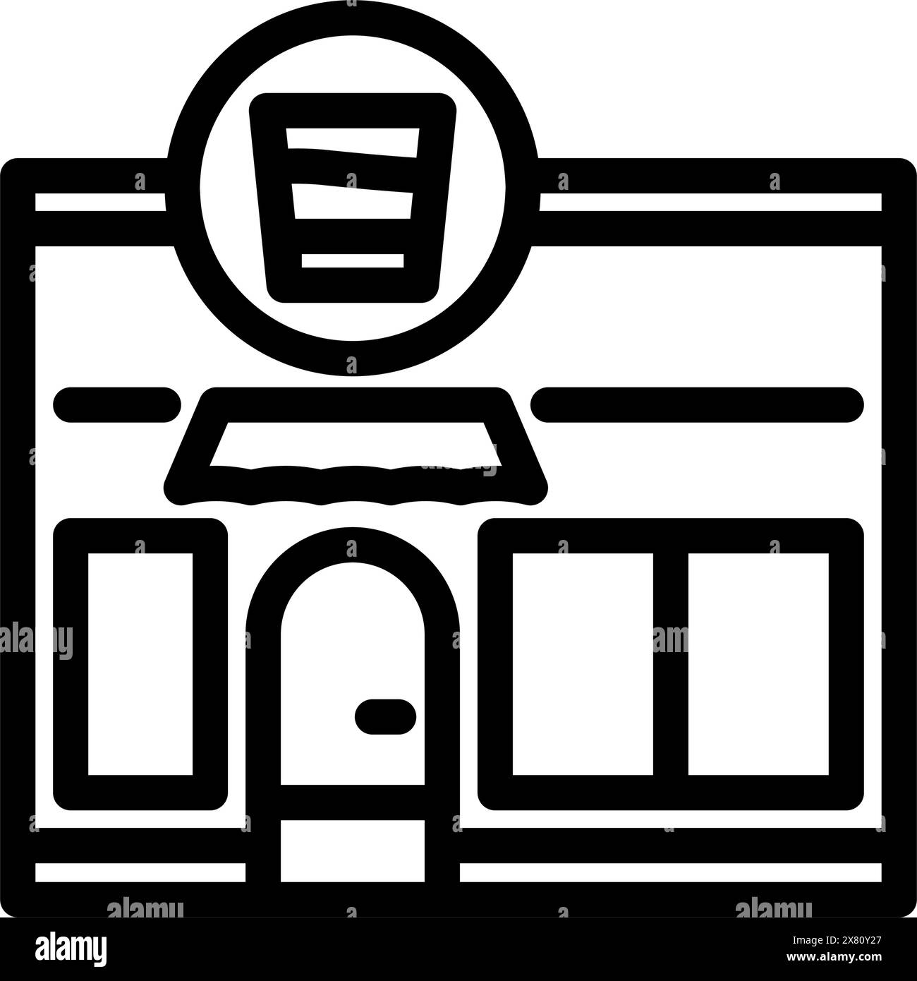 juice bar street cafe line icon vector illustration Stock Vector Image ...